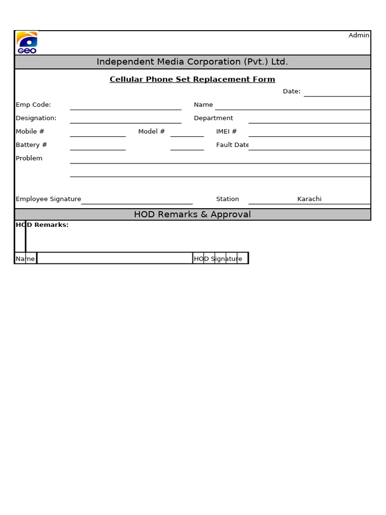 Mobile Set Requisition Form | PDF