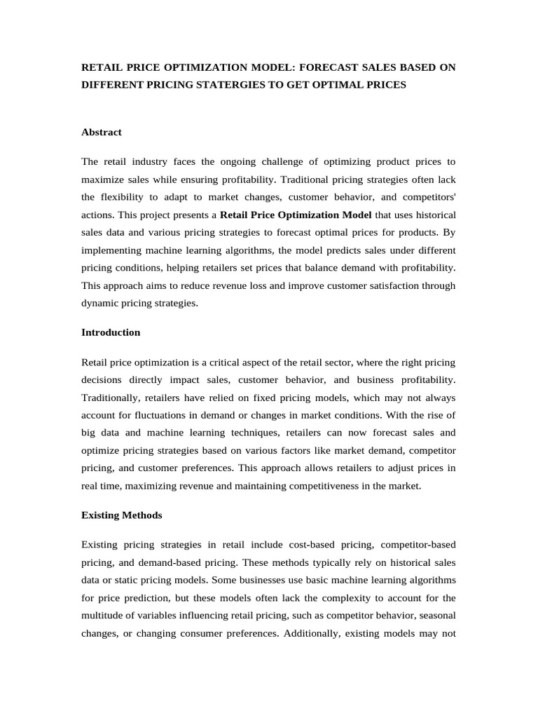 Retail Price Optimization Model | PDF | Unified Modeling Language | Pricing