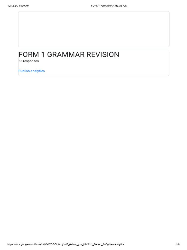 Form 1 Grammar Revision | PDF | 3rd Century Conflicts