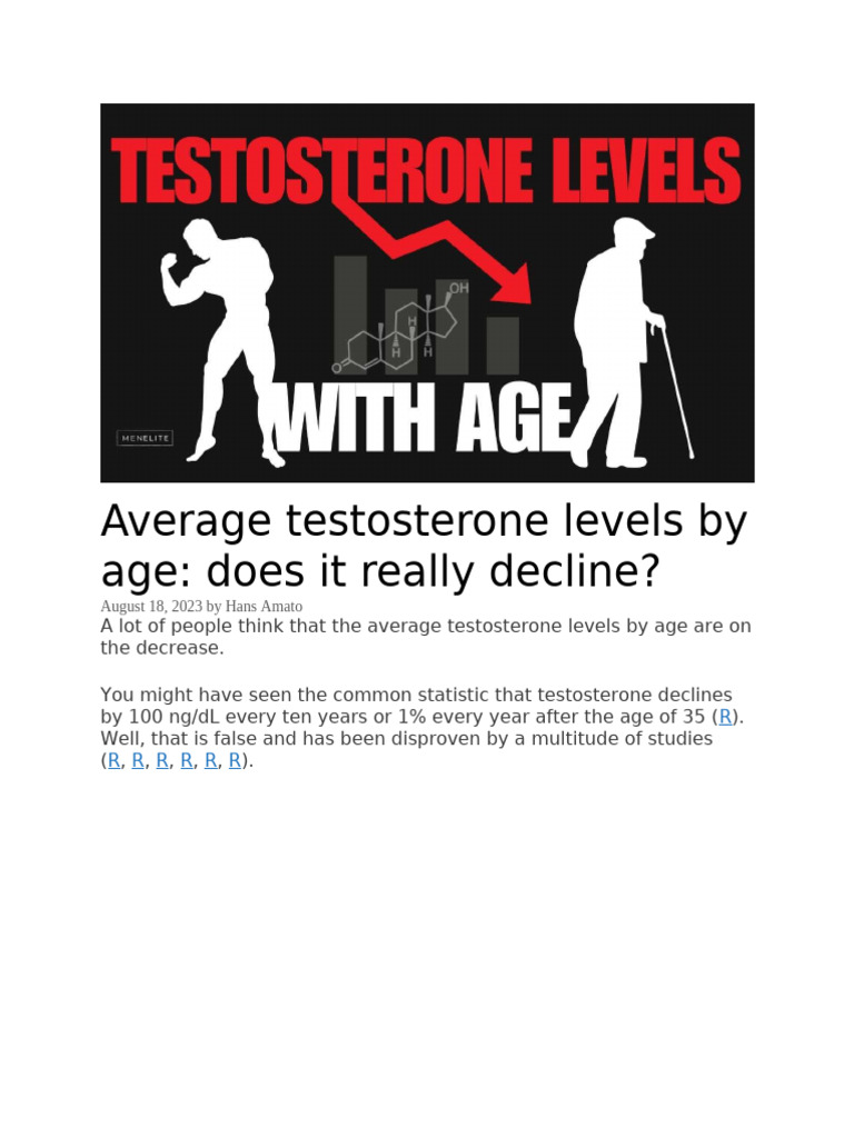 Average Testosterone Levels by Age | PDF | Obesity | Testosterone