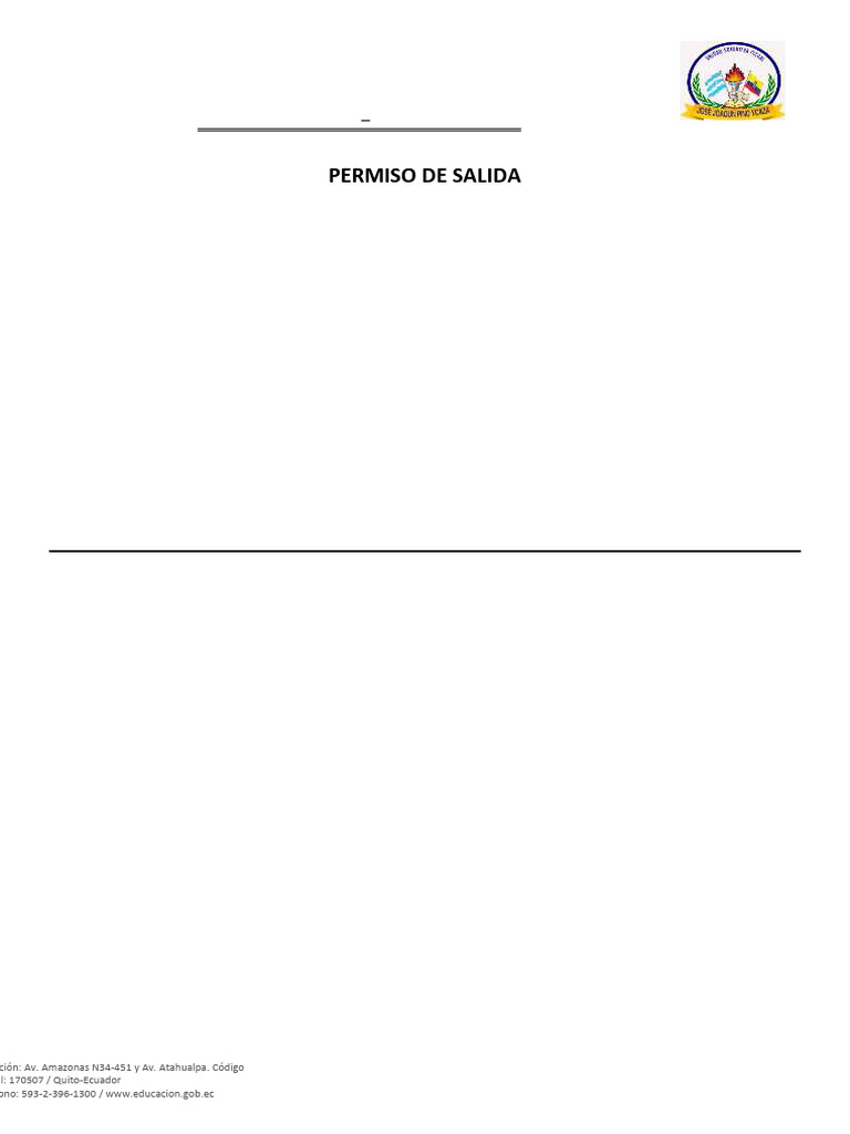 Permiso Salida Del Plantel | PDF