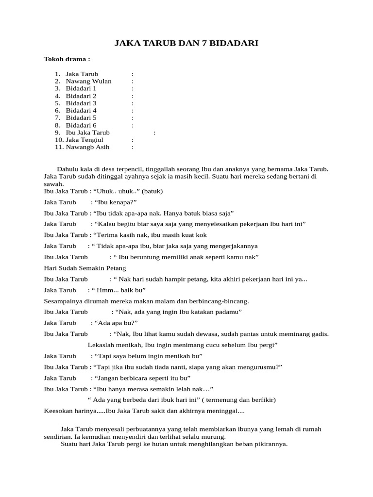JAKA_TARUB_DAN_7_BIDADARI_TAMPIL | PDF