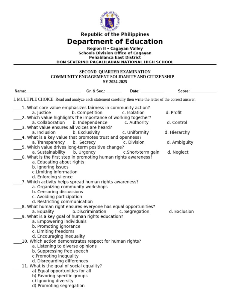 CESC- 2nd Quarter | PDF | Methodology | Social Psychology
