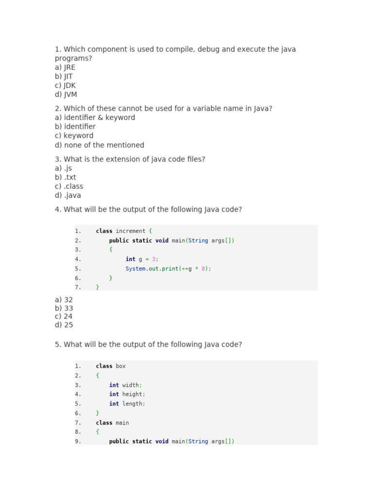 mcq java تانيه | PDF
