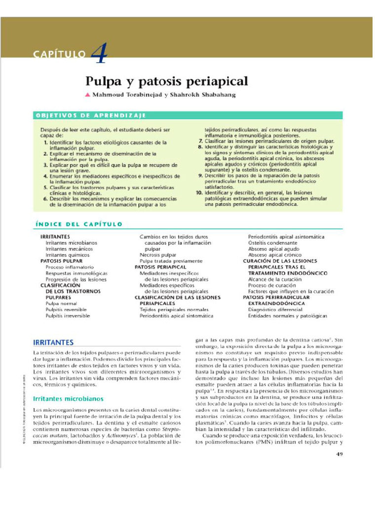 Capitulo 4-Libro Endodoncia Principios y Práctica. Autor R.Walton M ...