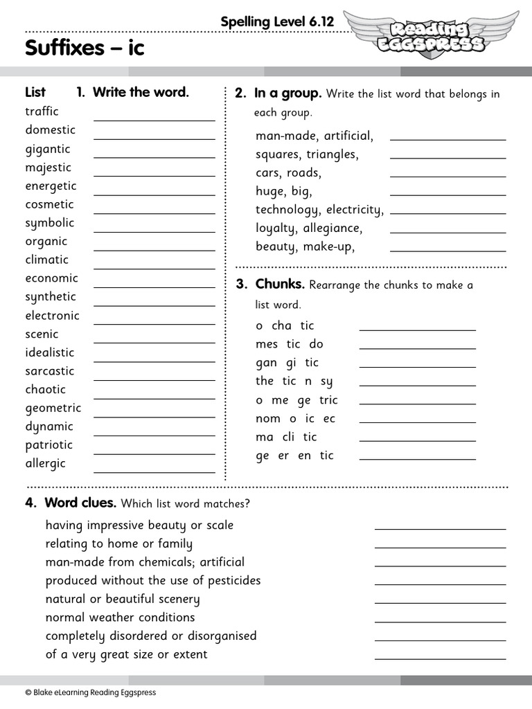 Year 6 Advanced Spelling Worksheet 12 | PDF