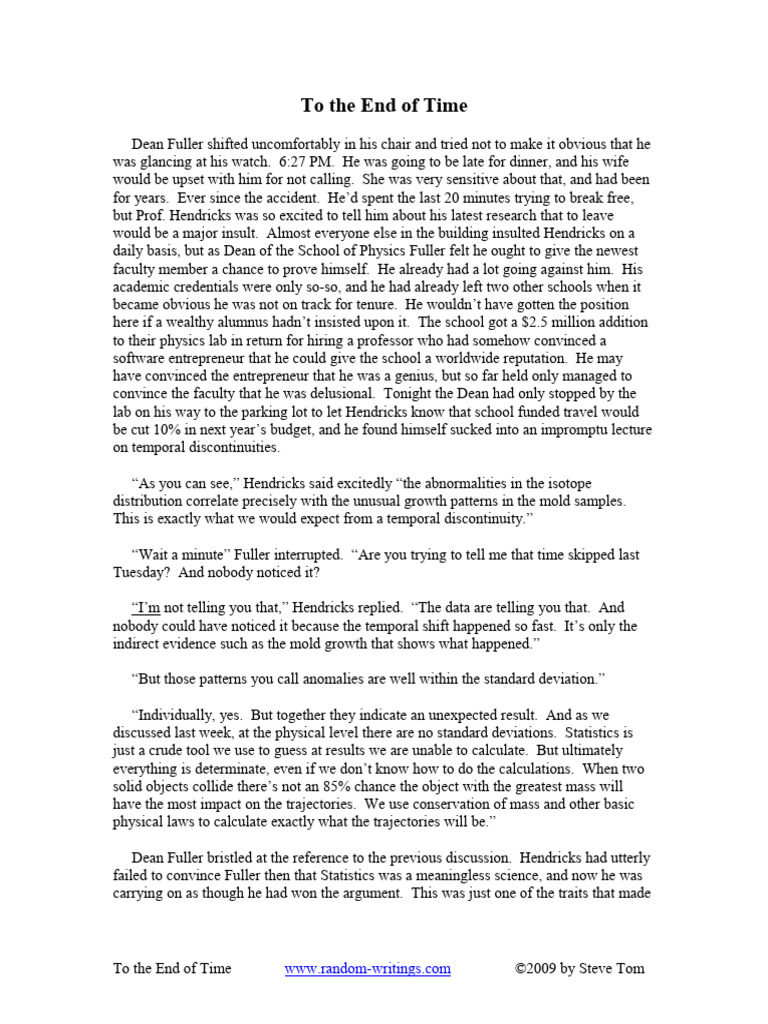 to_the_end_of_time | PDF | Free Will | Chemical Reactions