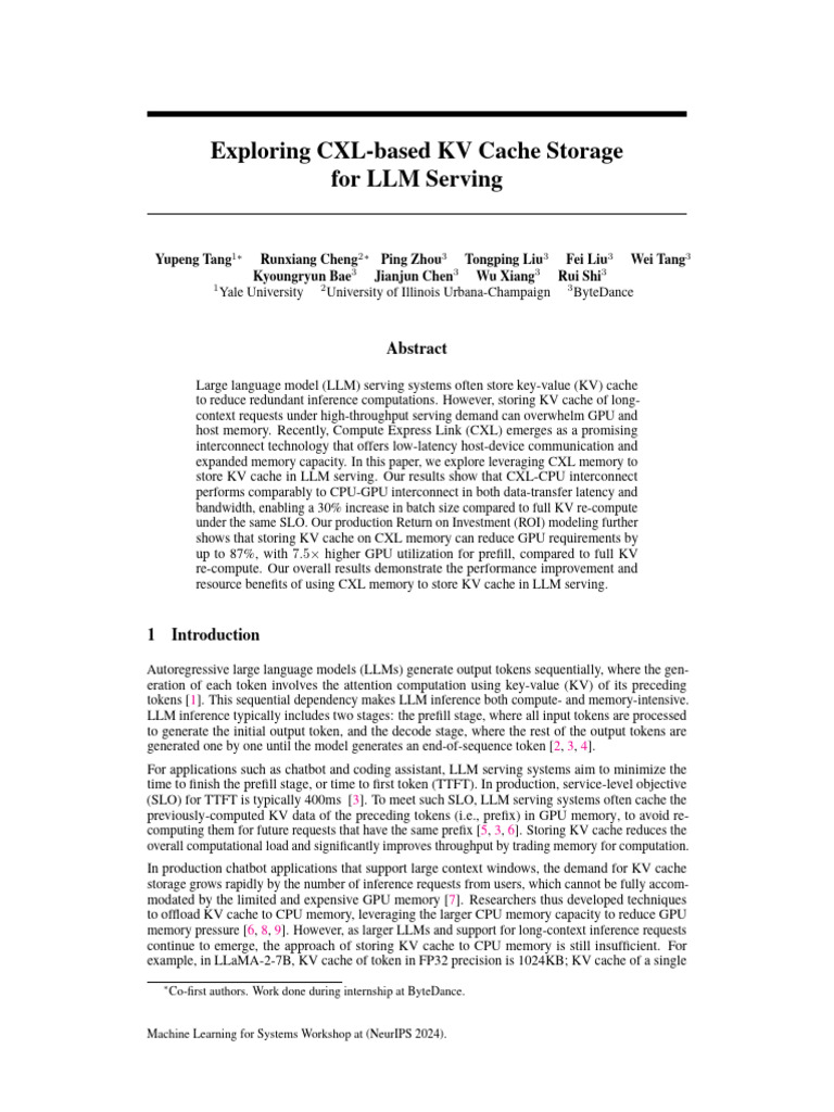CXL Memory Boosts LLM Efficiency | PDF | Cache (Computing) | Computer Data Storage