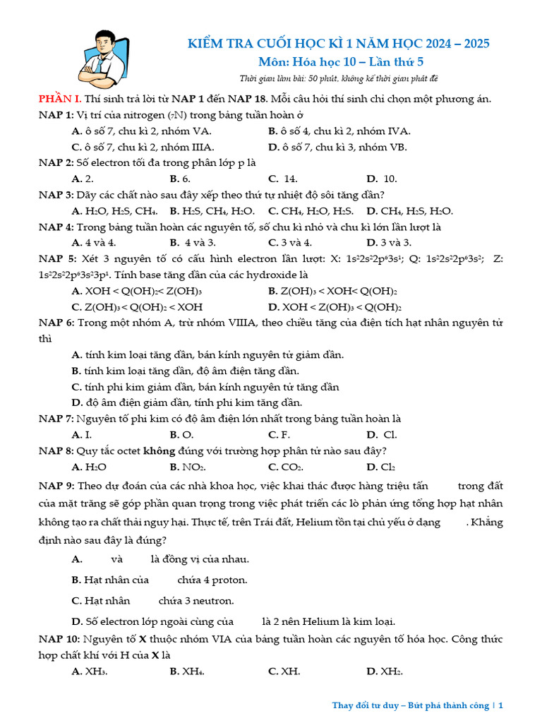 Bộ đề CKI - Lớp 10 - Đề số 5 + 6 | PDF