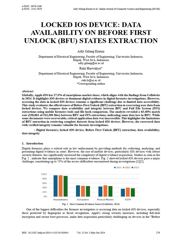 Locked Ios Device Data Availability On Bfu States Extraction Pdf Ios Computer File