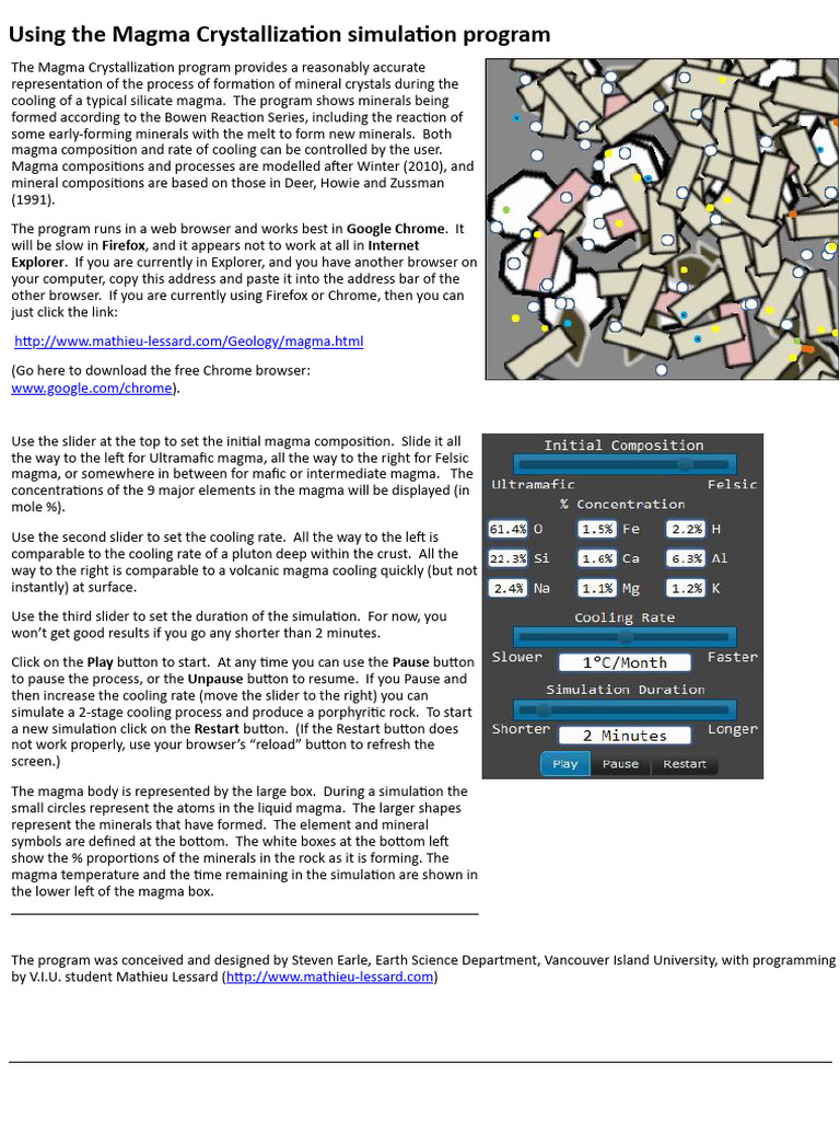 Using The Magma Crystallization | PDF | Magma | Structure Of The Earth