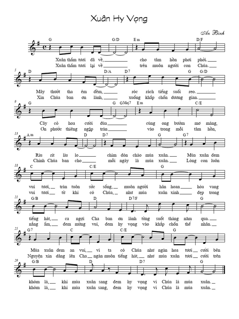 Xuan Hy Vong AN BÌNH | PDF