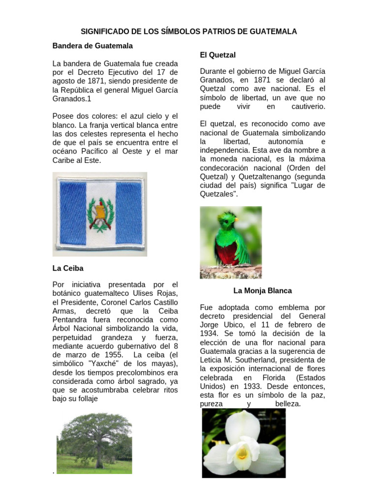 Significado de Los Símbolos Patrios de Guatemala | PDF | Guatemala