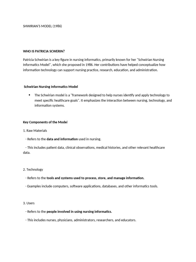 Schwirians Model Script Pdf Health Informatics Computer Science 1429