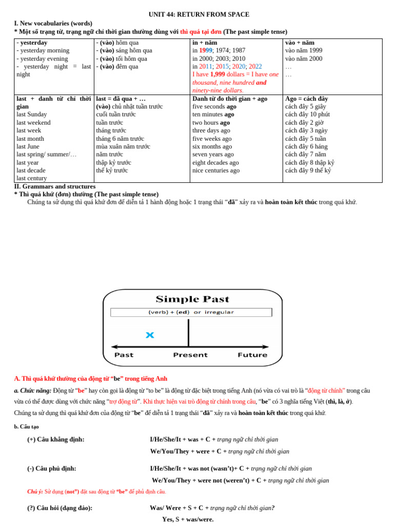Unit 5.thi Qua Khu Don | PDF