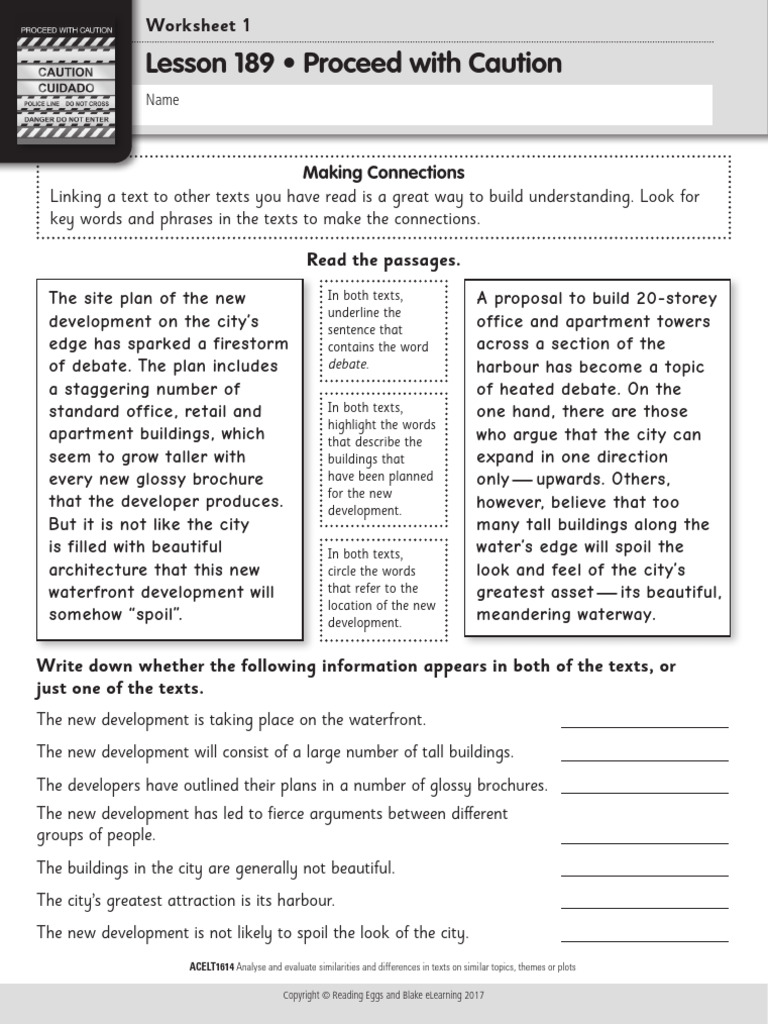 Year 6 Comprehension Worksheet 09 | PDF