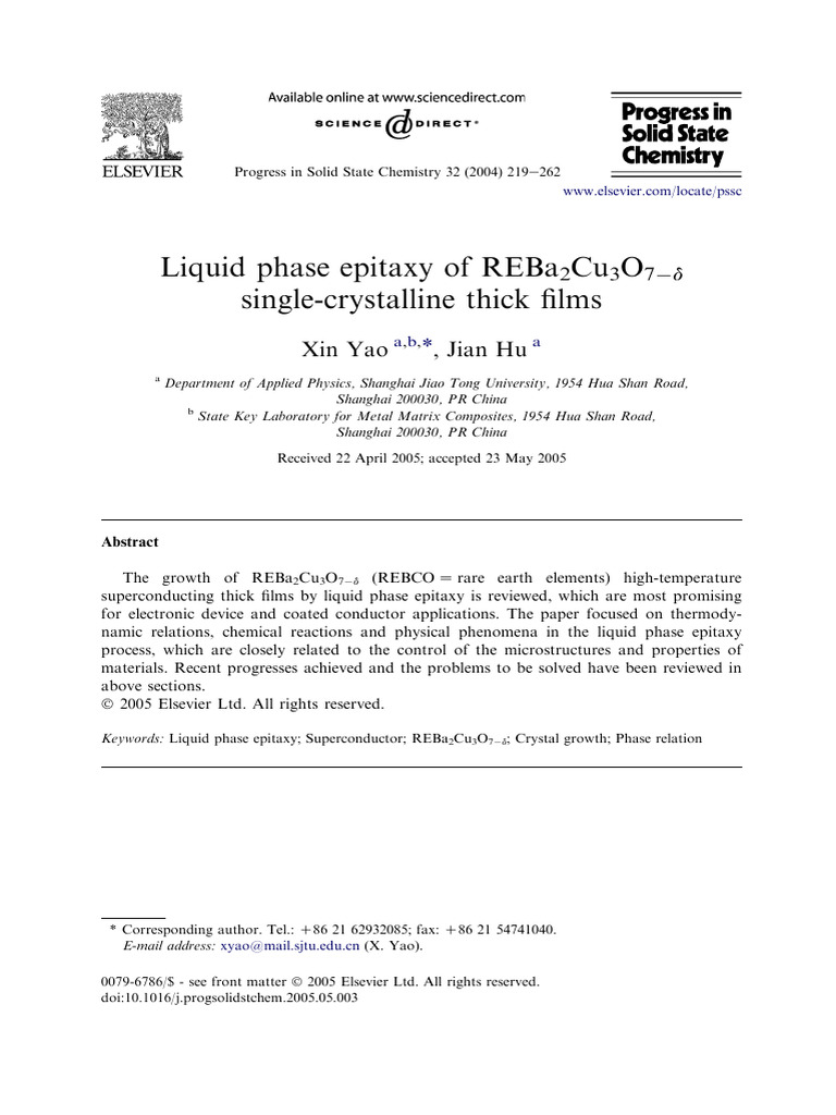 Liquid phase epitaxy of REBa2Cu3O7−δ single-crystalline thick films ...