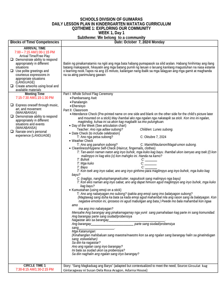 K DLP q2 Wk1 d1 Final | PDF