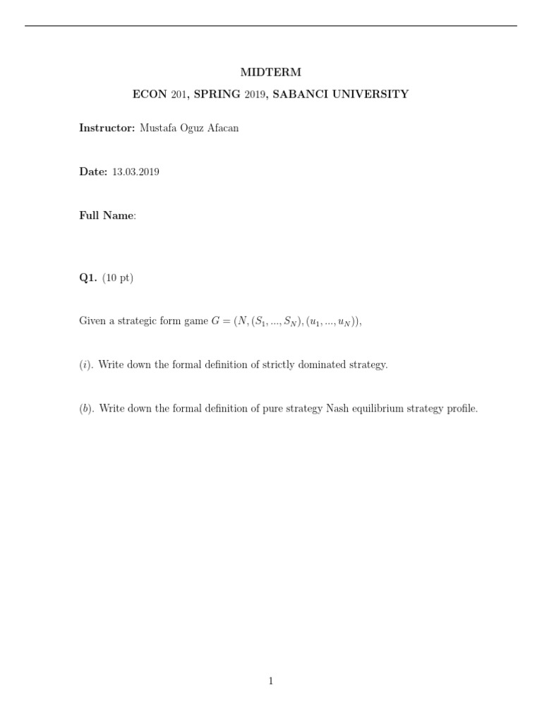 MT SAMPLE ECON SABANCI 123 | PDF | Quantitative Research | Systems Theory