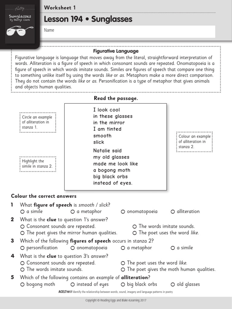 Year 6 Comprehension Worksheet 14 | PDF | Linguistics