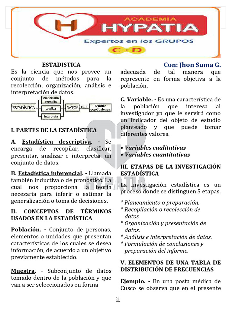 Estadistica I Jhon Suma Final | PDF | Estadísticas | Metodología