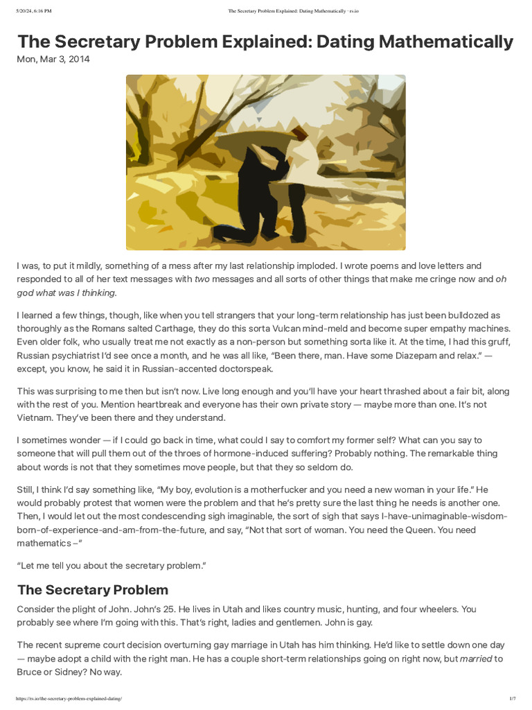 The Secretary Problem Explained - Dating Mathematically Rs - Io | PDF ...