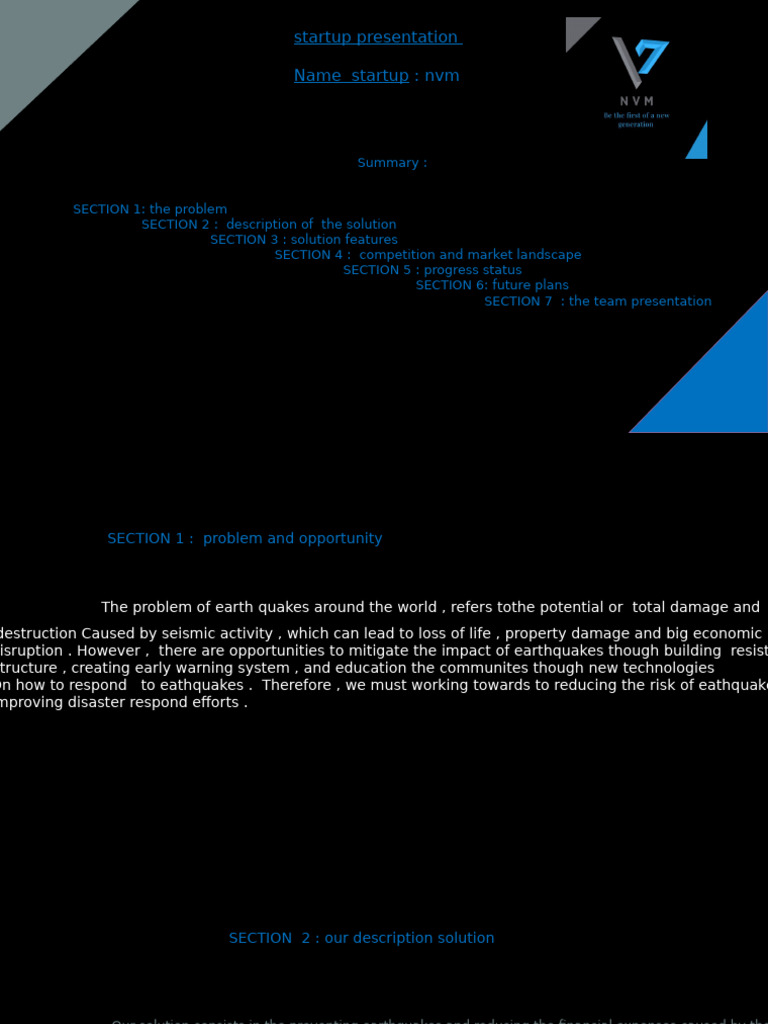 Nvm Presentation Startup | PDF | Earthquakes | Seismology