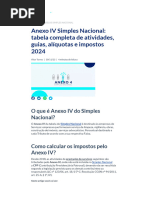 Tabela Anexo III Simples Nacional 2024 | PDF | Contabilidade | Impostos