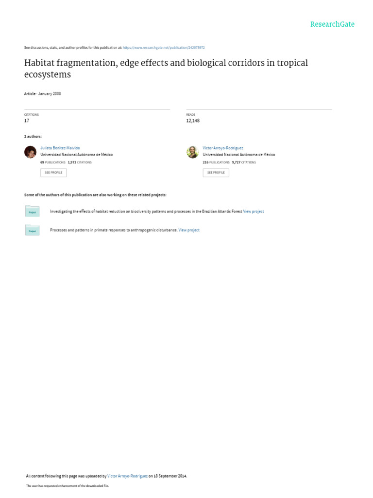 Habitat Fragmentation Edge Effects | PDF | Habitat Destruction ...