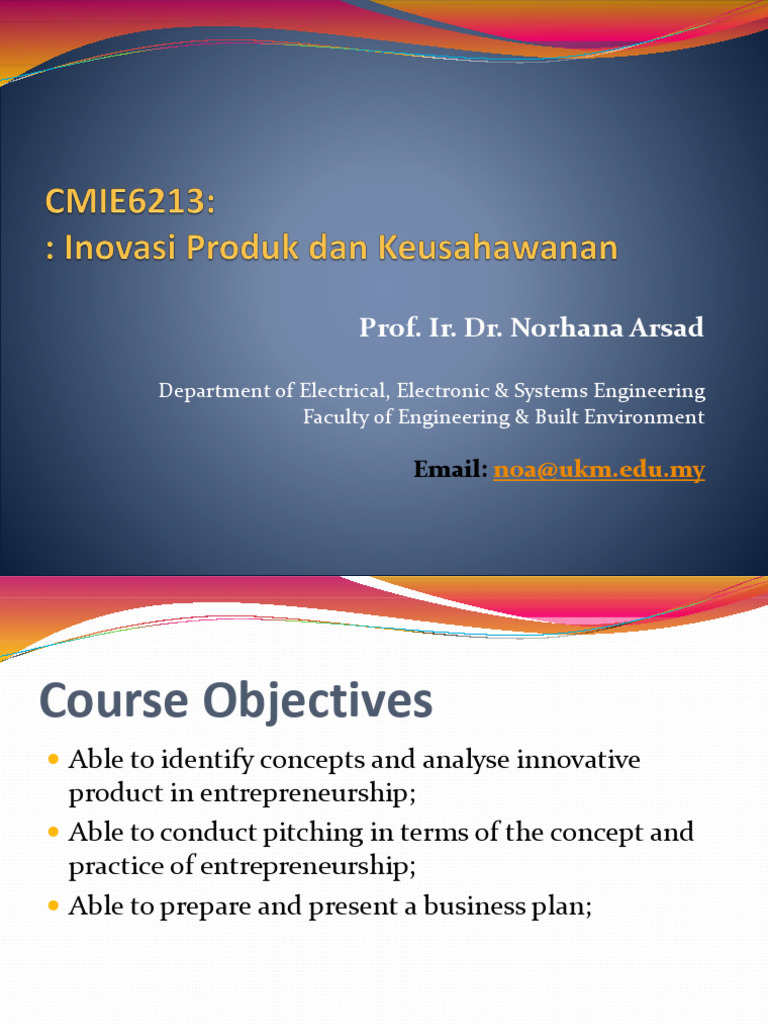 1 - CMIE6213 Produk Inovasi Introduction | PDF | Economies | Business