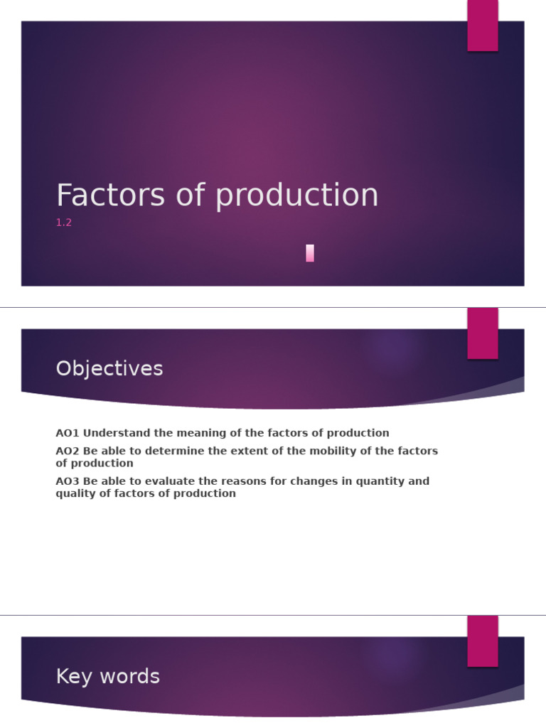 1.2 Factors of Production | PDF | Capital (Economics) | Factors Of ...