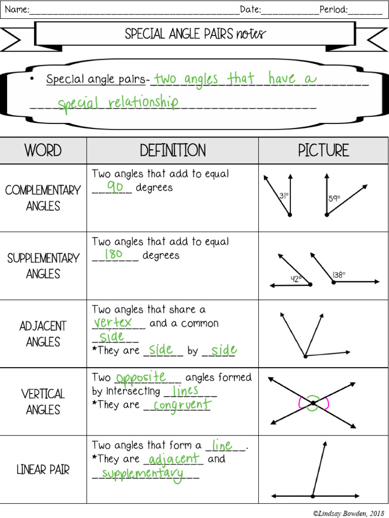 Geometry Angle Pair Guide | PDF | Geometry | Euclidean Geometry