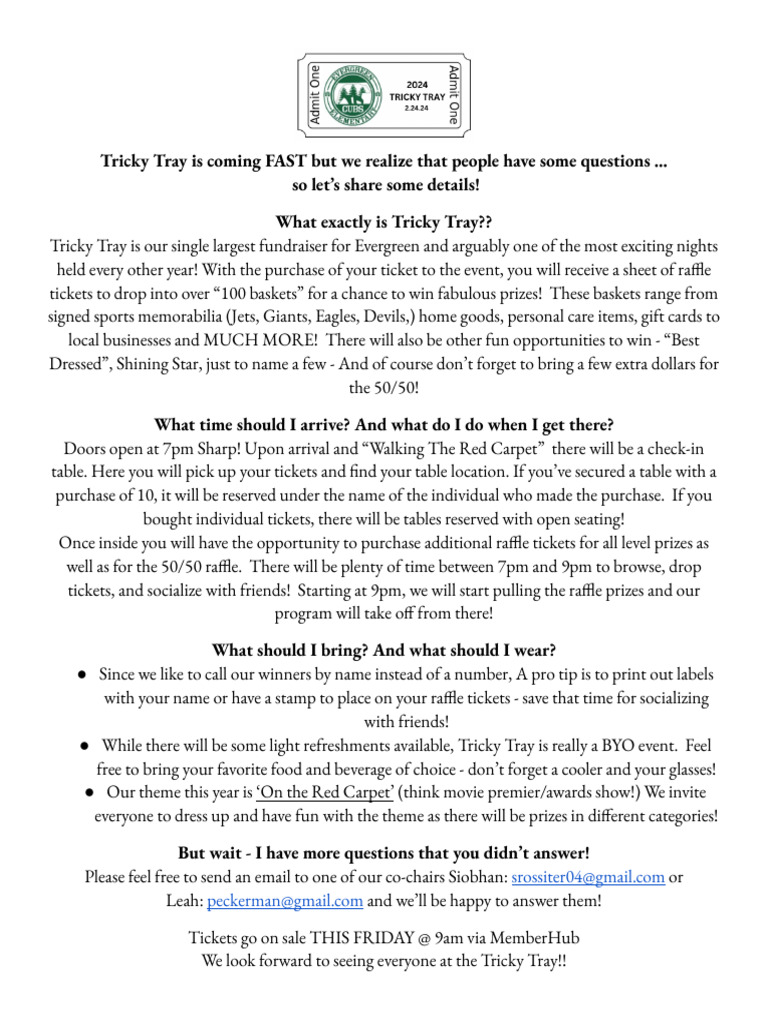 Tricky Tray FAQ 2024 | PDF
