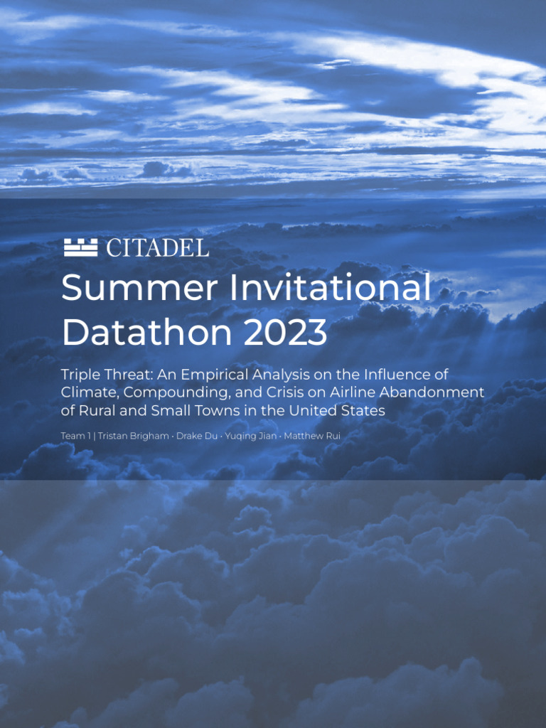 Citadel Datathon 2023 Winner | PDF | Airlines | Statistics