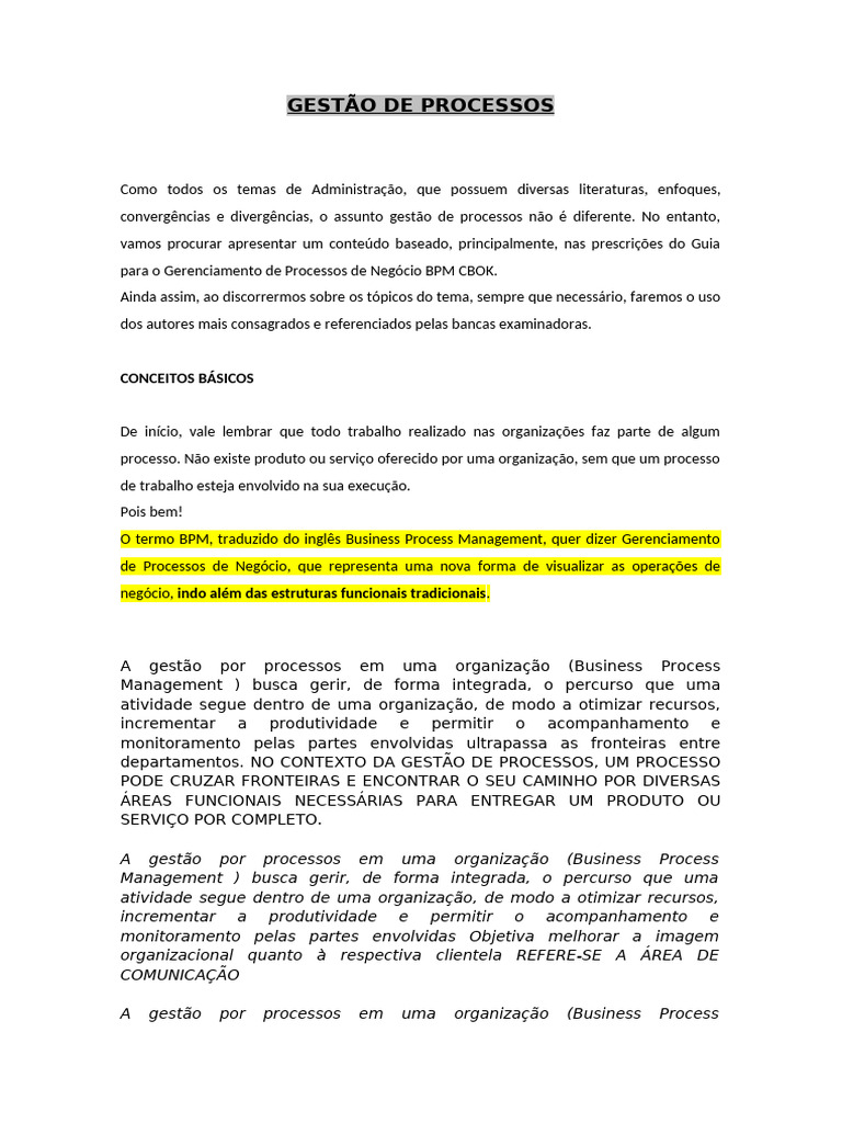 T - GESTÃO DE PROCESSOS | PDF | Gestão de processos de negócios | Seis Sigma
