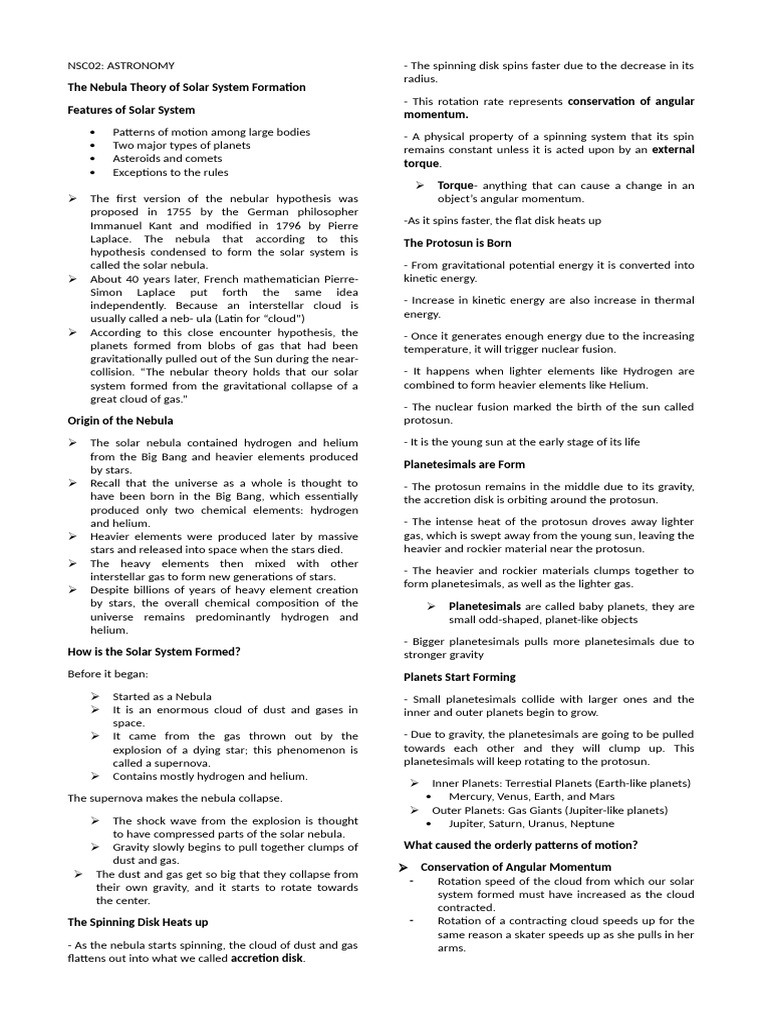 NSC02 Astronomy Reviewer 1 | PDF | Jupiter | Sun