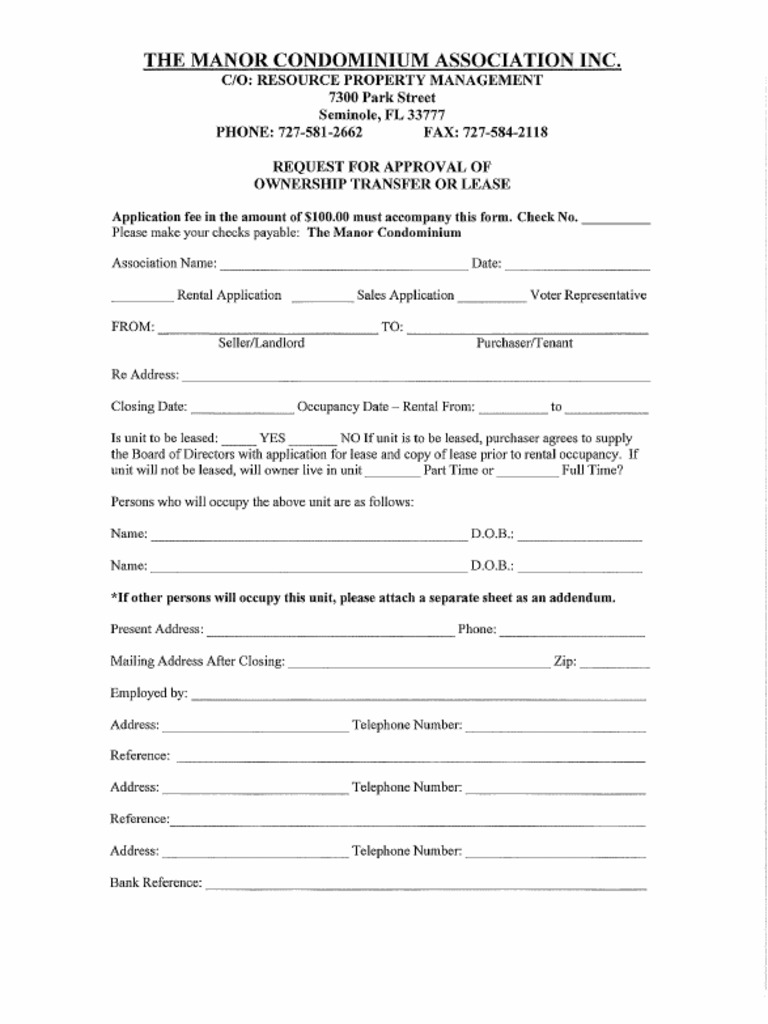 New Owner Application | PDF
