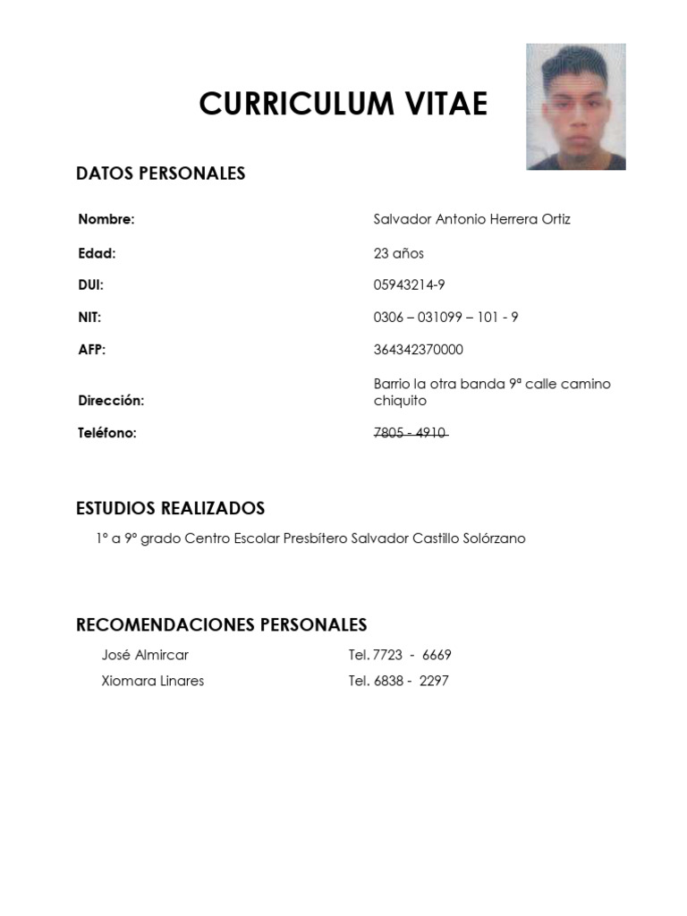 Curriculum Vitae Salvador Ortiz | PDF