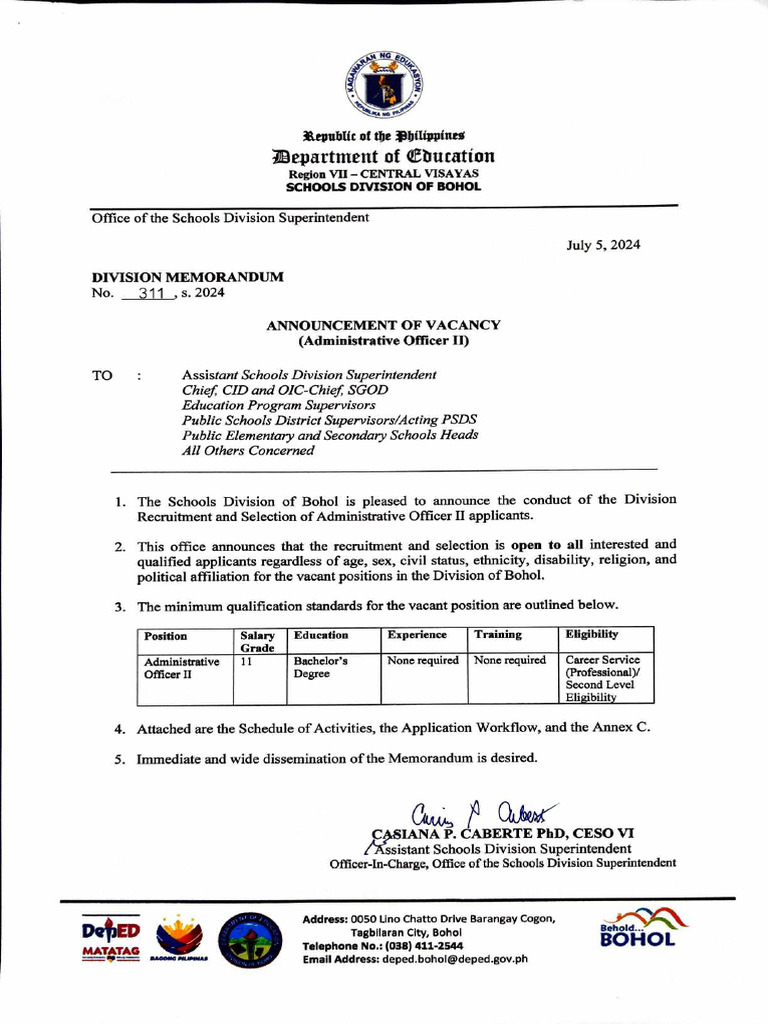 DM No. 311, S. 2024 | PDF