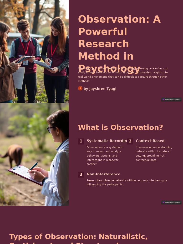 Observation A Powerful Research Method in Psychology | PDF | Data ...
