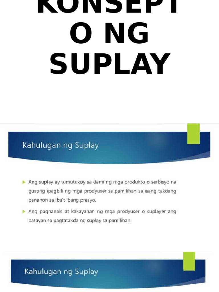 Konsepto NG Suplay | PDF