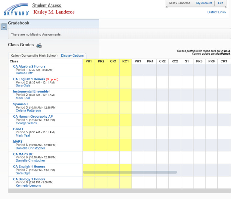Student Access Gradebook | PDF