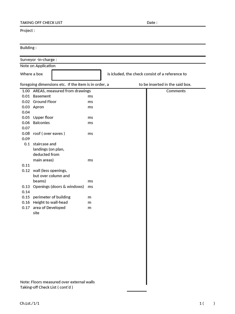Staircase Takeoff Checklist PDF | PDF | Stairs | Basement