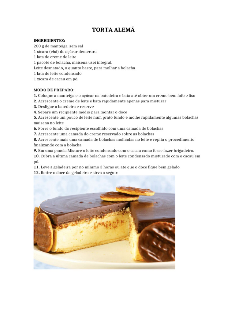 Torta Alemã de Doce de Leite | PDF