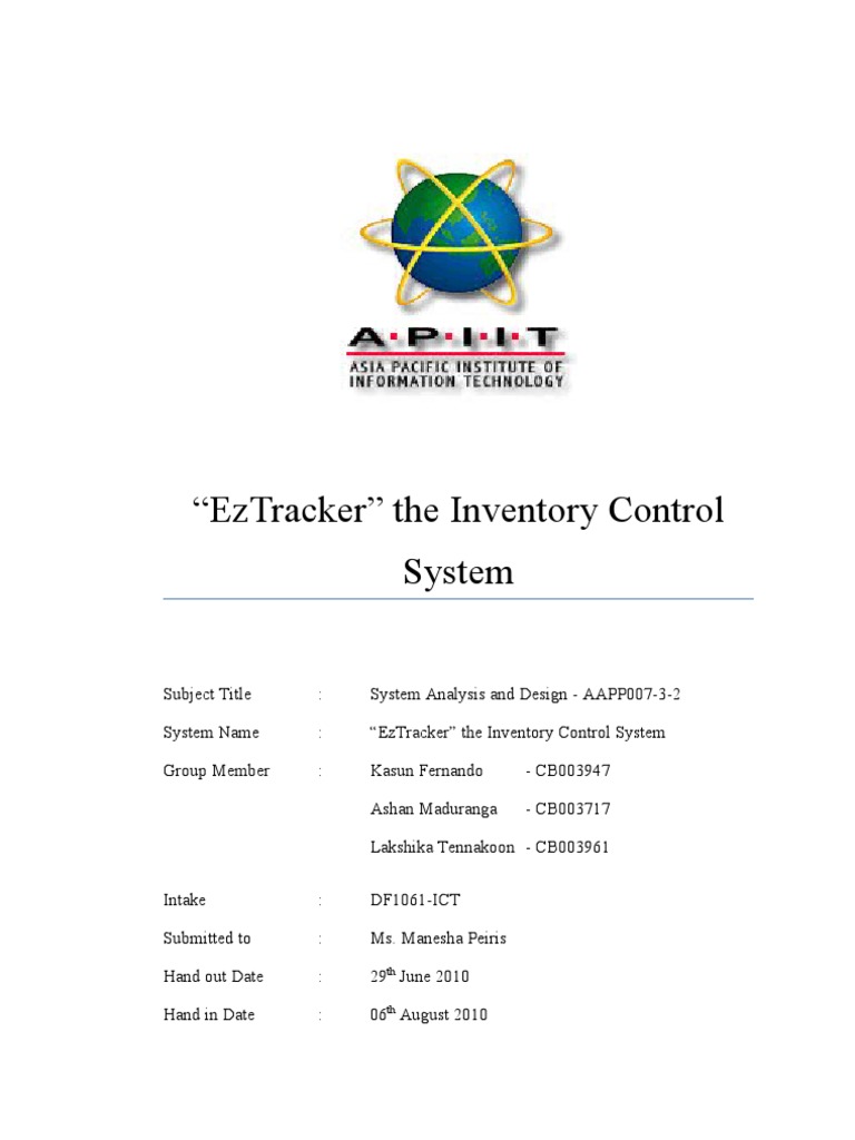 EzTracker (FINAL) | Download Free PDF | Software Prototyping | Software ...