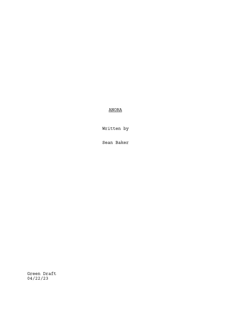 Anora - Roteiro | PDF | Strip Club