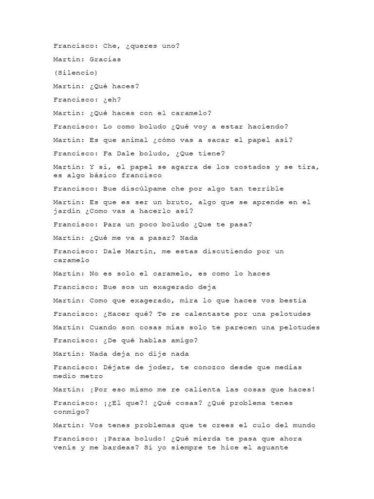 Trabajo de guion dialogo 2 | PDF