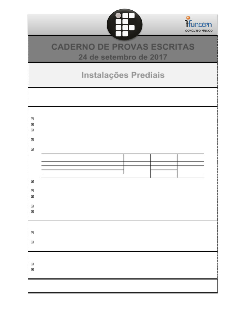 Caderno de Provas - Concurso IFRN 2017 | PDF | Pós-graduação | Aprendizado