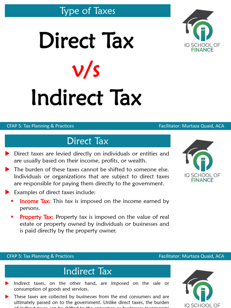 Direct and Indirect Tax | PDF | Taxes | Indirect Tax