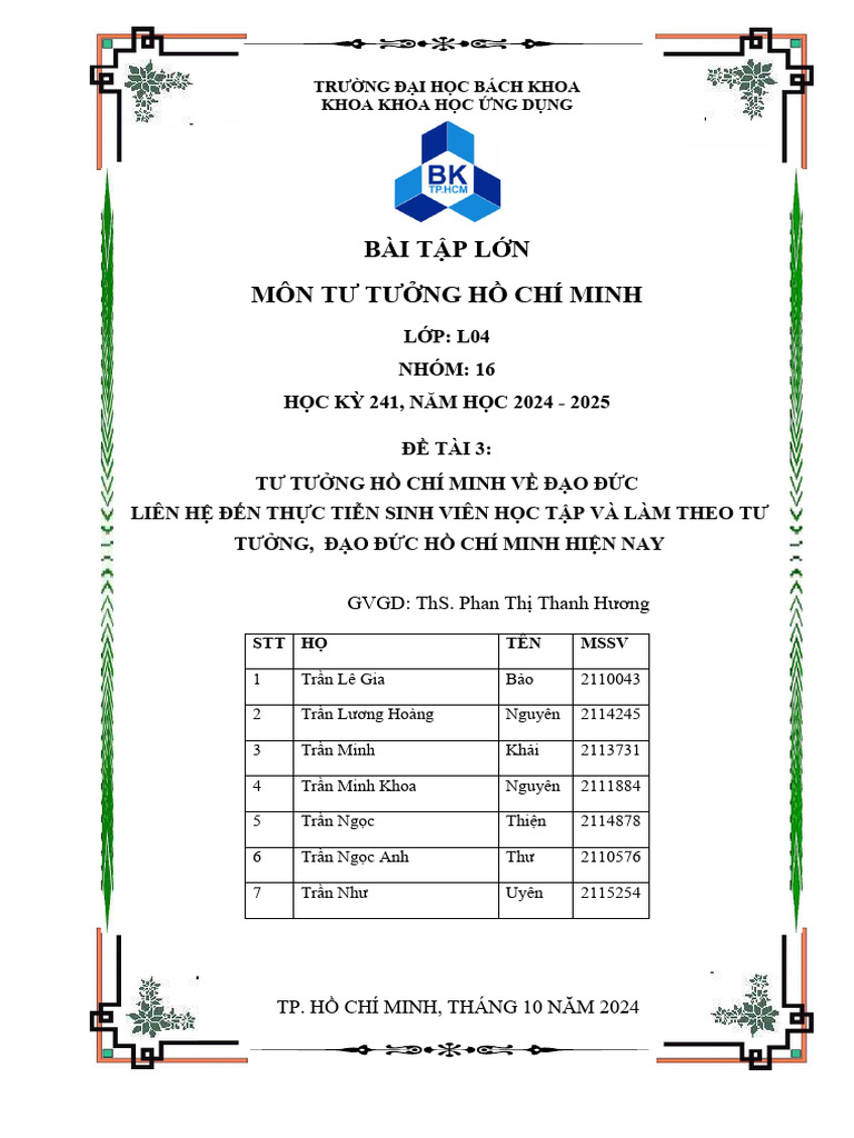 BTL HOÀN CHỈNH - L04 - NHÓM16 | PDF